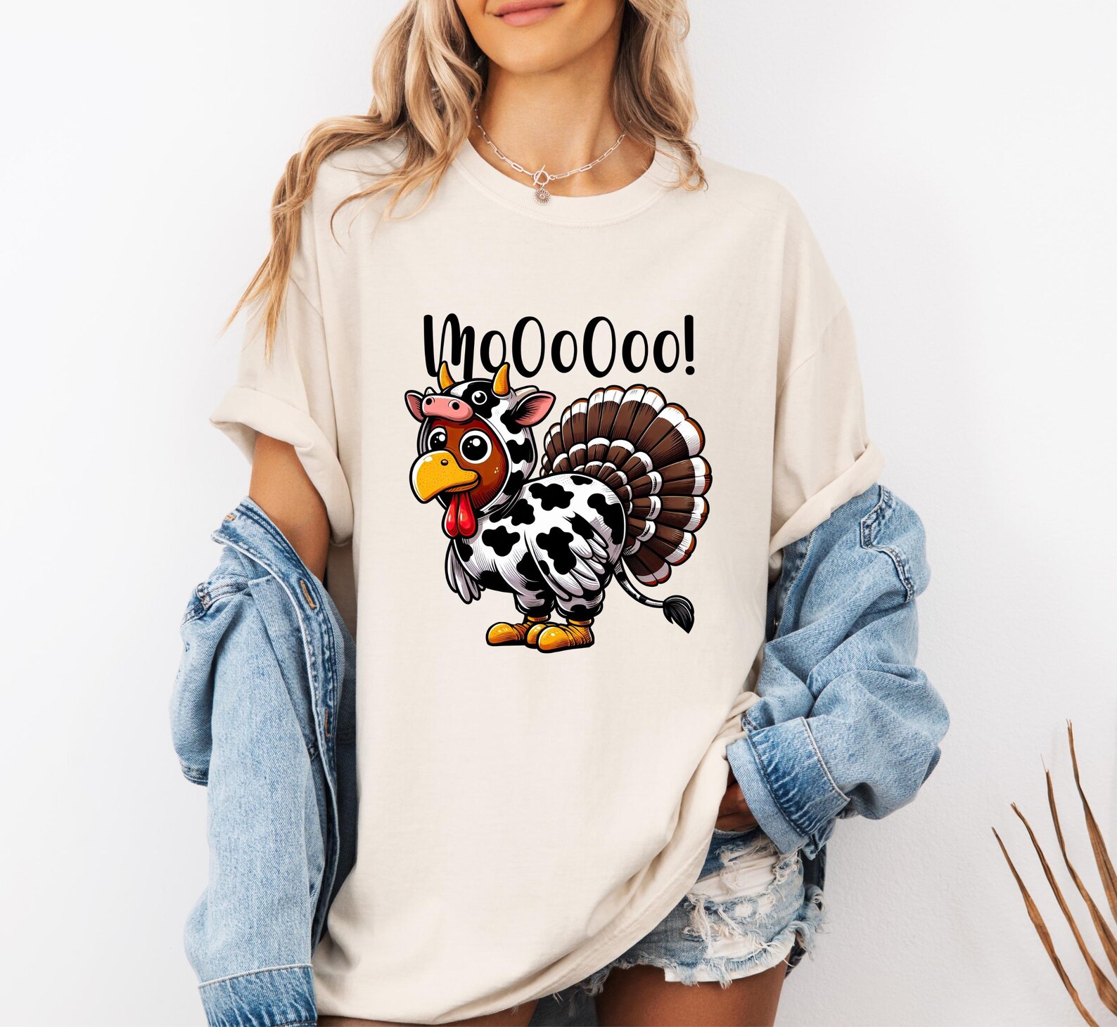 Turkey Moo Funny Thanksgiving Shirt|quirky Holiday Comfort Colors Tee ...