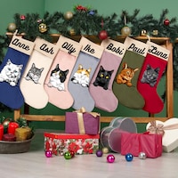Personalized Cat Breed Christmas Stocking, Cat Christmas Stocking ...