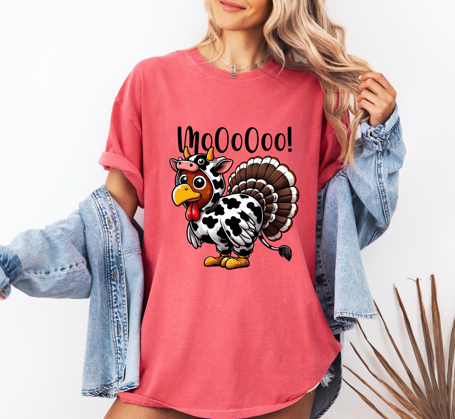 Turkey Moo Funny Thanksgiving Shirt|quirky Holiday Comfort Colors Tee ...