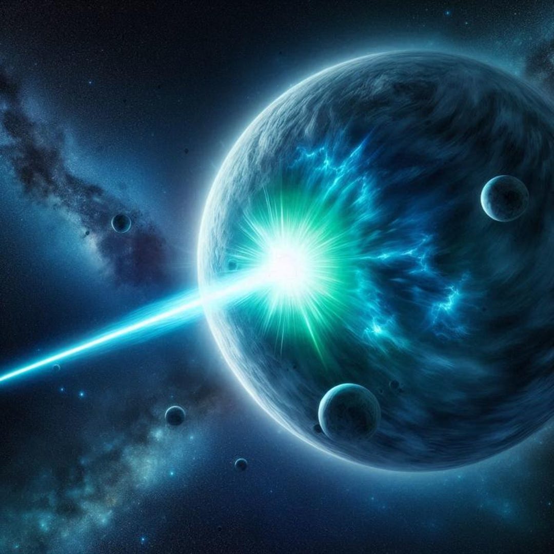 Quasar Beam Strikes Planet Instant Downloadable Wallpaper Digital Print ...