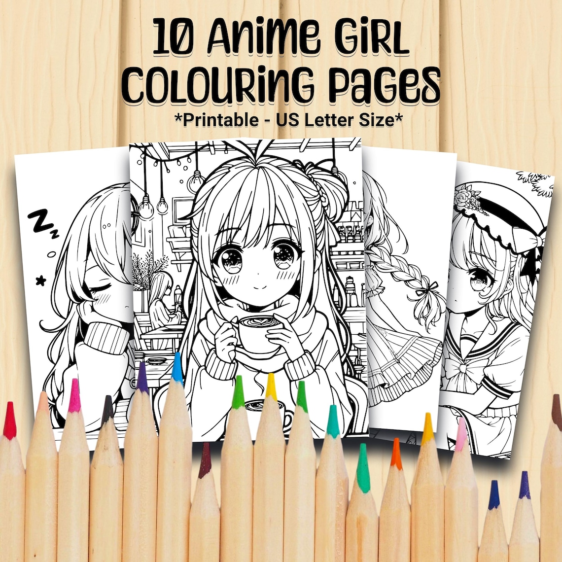 Anime Girl Colouring Pages - 10 Kawaii Chibi Colouring Pages for Kids ...