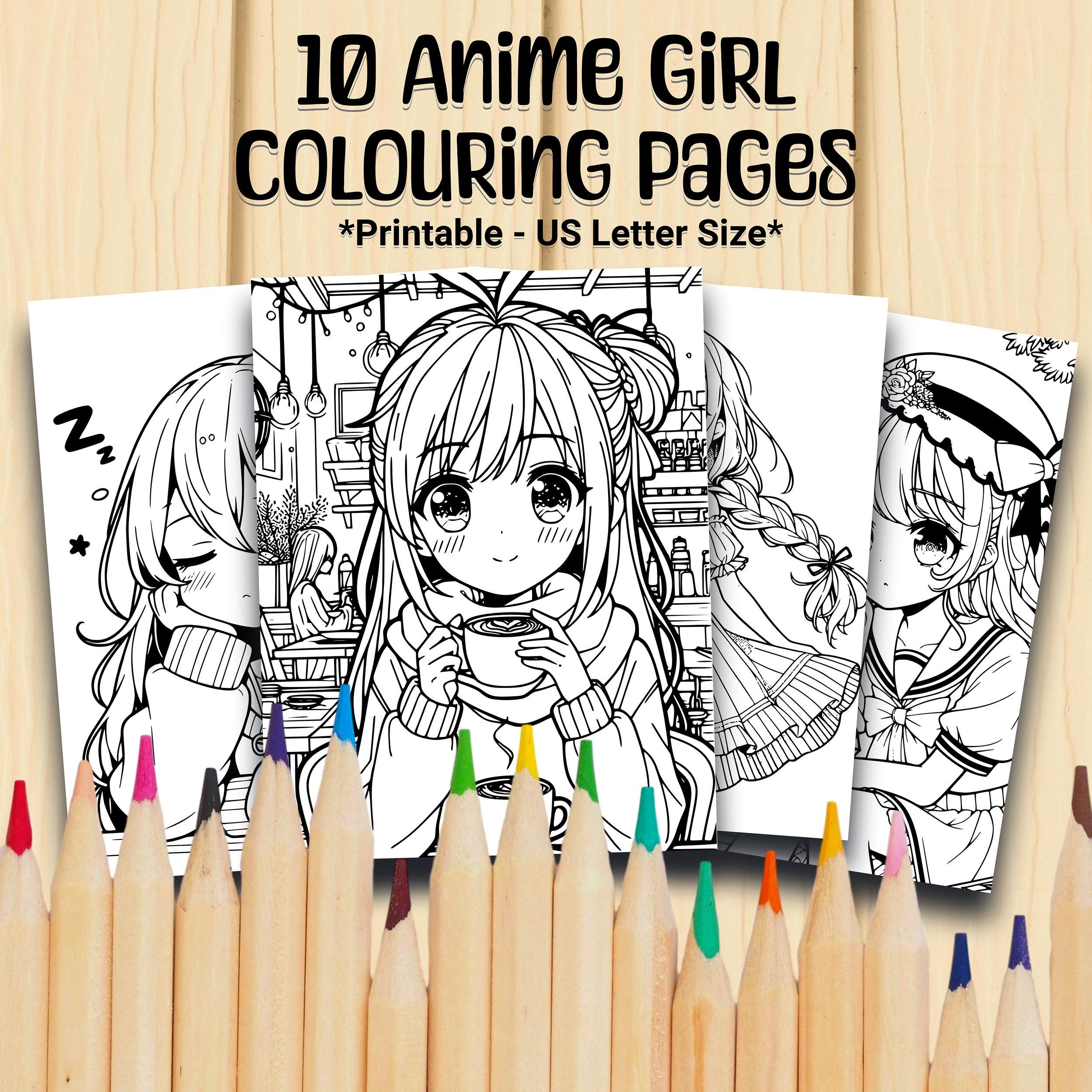 Anime Girl Colouring Pages - 10 Kawaii Chibi Colouring Pages for Kids ...
