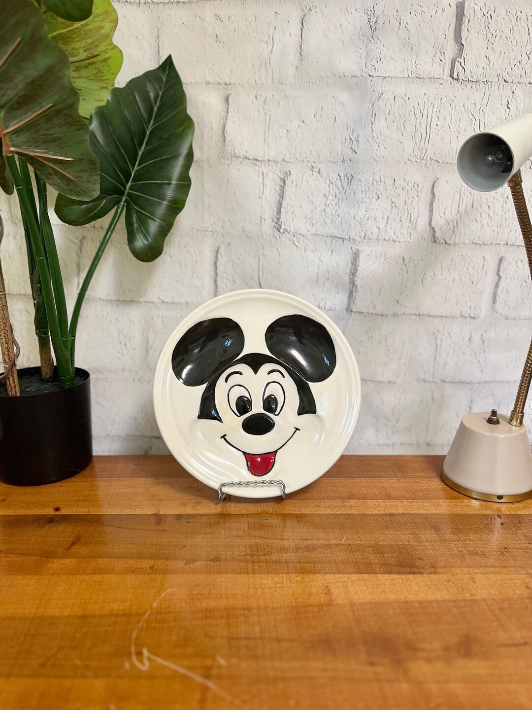 Vintage Mickey Mouse Ceramic Plate - Etsy