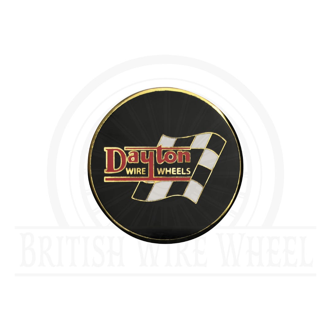 Dayton Gold and Black Metal Wire Wheel Chip Emblems (2.25") for ...