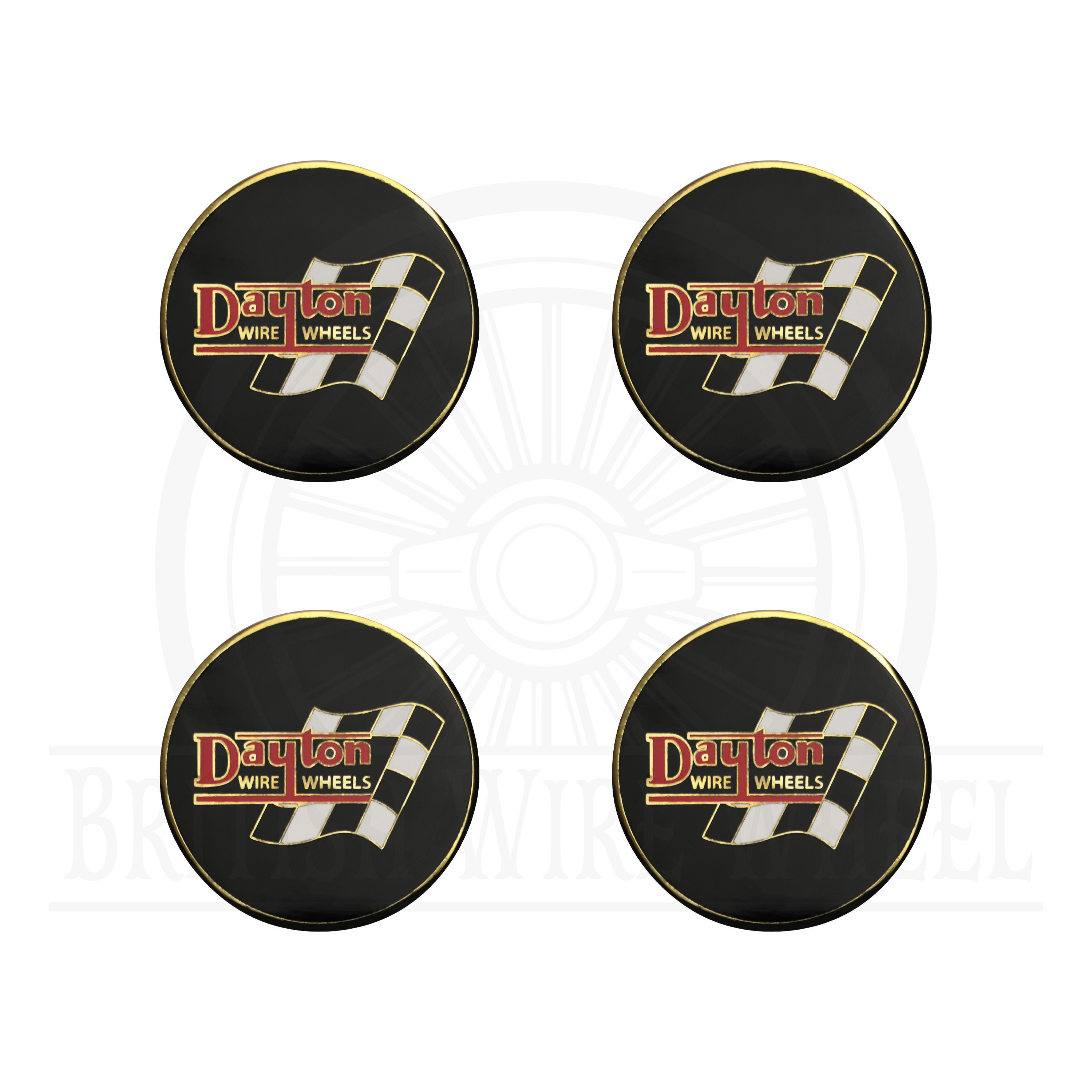 Dayton Gold and Black Metal Wire Wheel Chip Emblems (2.25") for ...