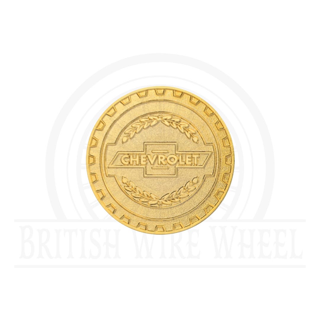 Chevy Gold 3D Metal Wire Wheel Chip Emblems, Size 2.25", Set or Single ...