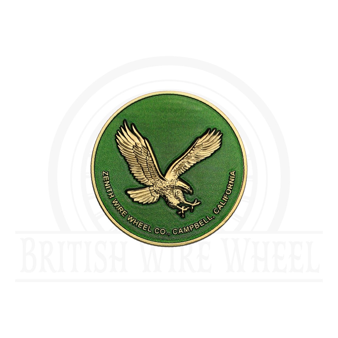 Zenith Eagle Gold and Candy Green Metal Wire Wheel Chip Emblems (2.25 ...