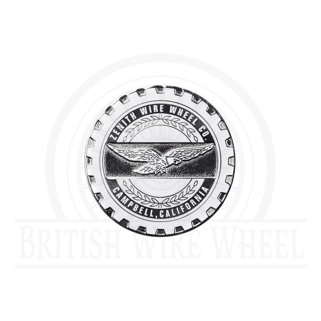 Zenith Chrome and White Metal Wire Wheel Chip Emblems (2.25") for ...