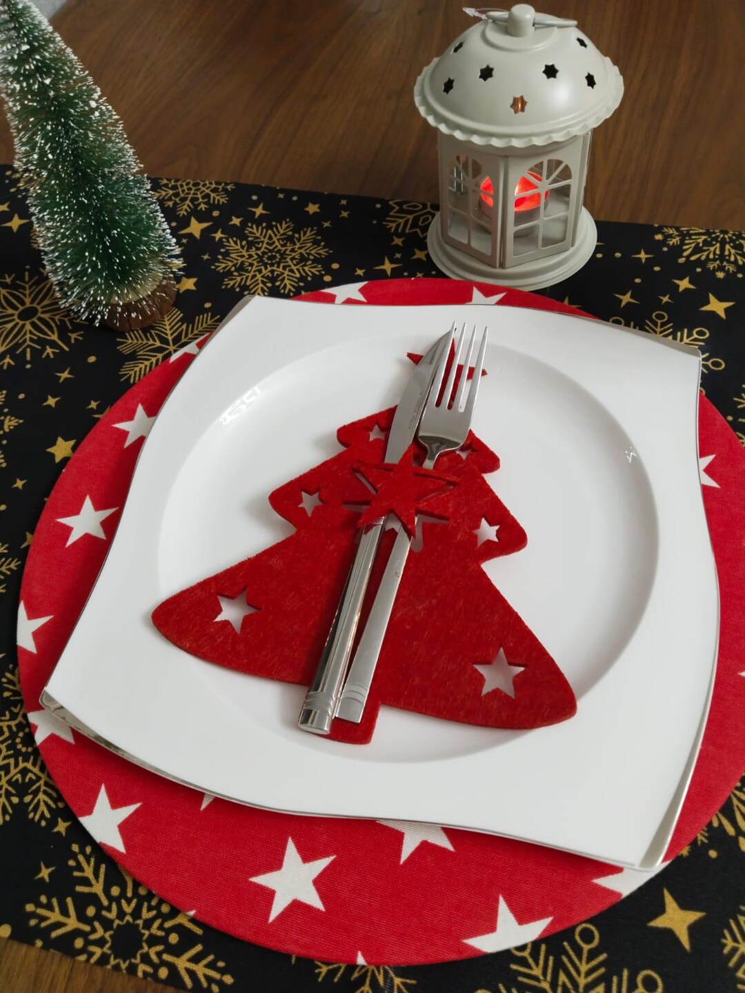 Xmas Cudlery Holder,xmas Cutlery Holder,christmas Tree Cutlery Pocket ...