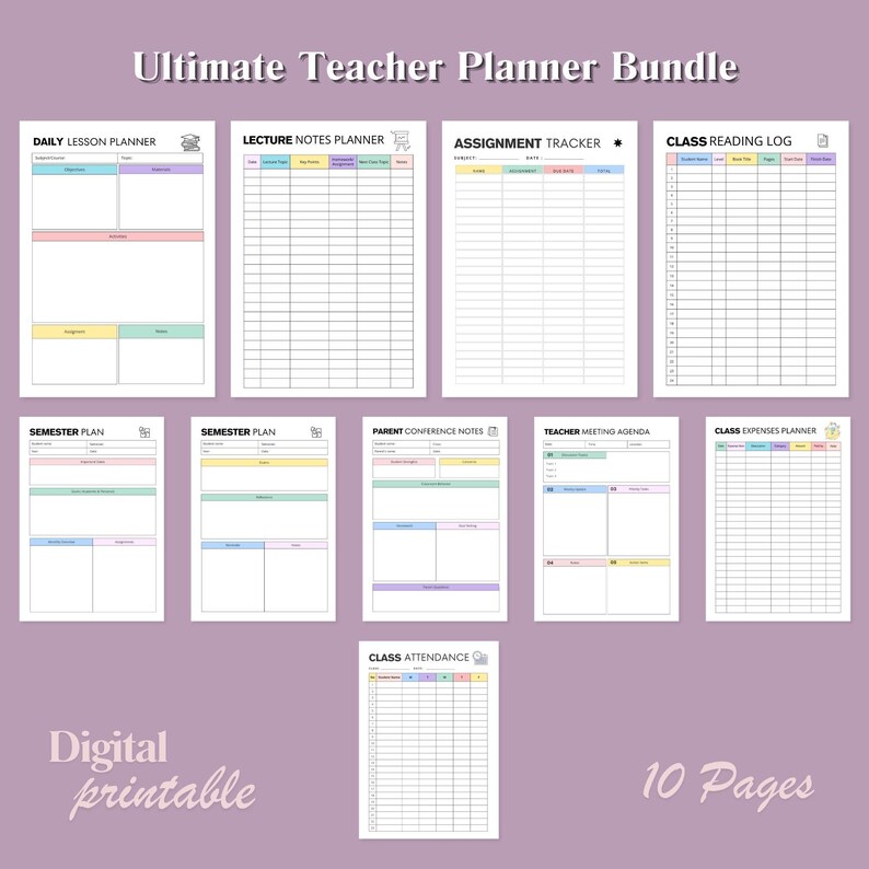 Ultimate Teacher Planner Printable | Teacher Binder PDF | Digital ...