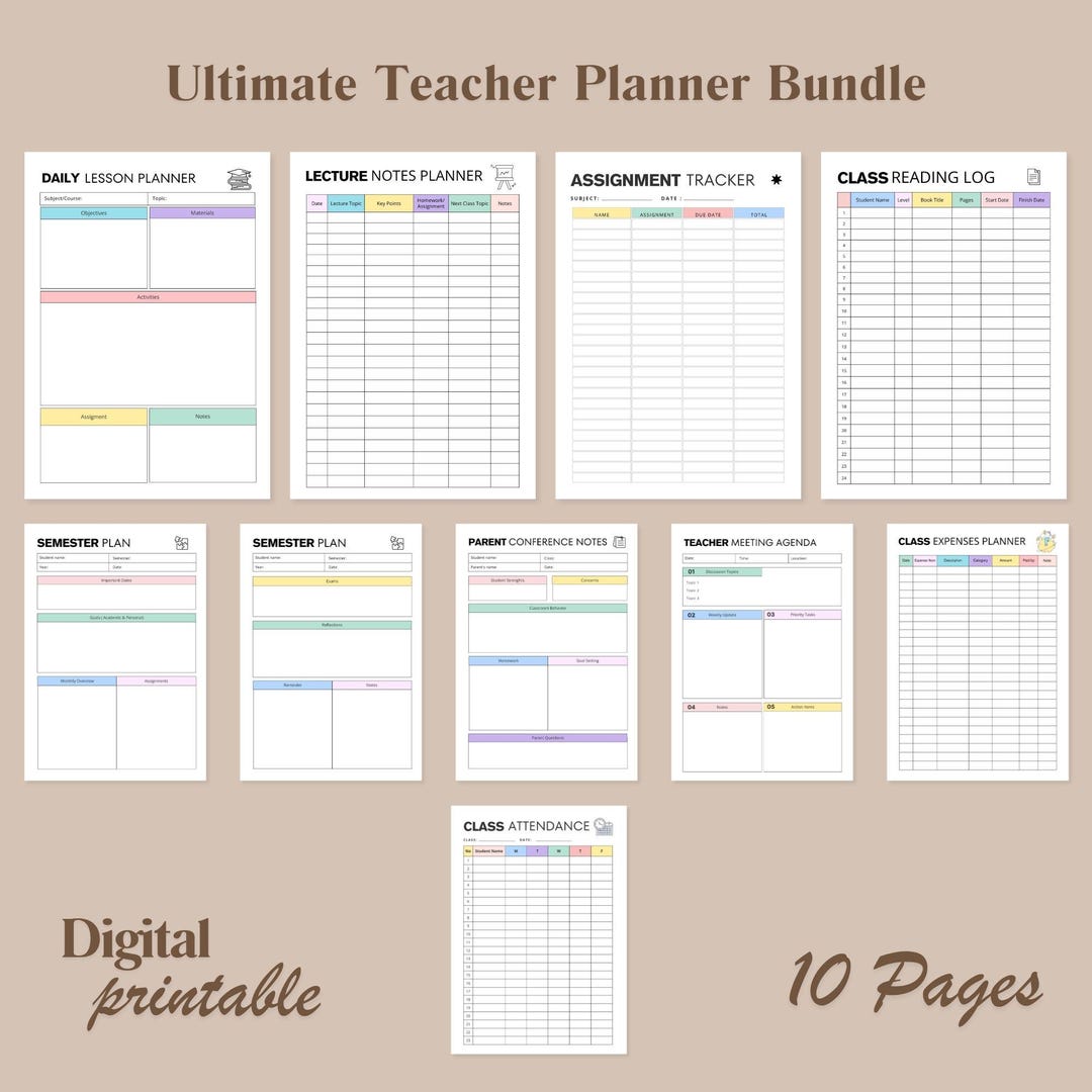 Ultimate Teacher Planner Printable | Teacher Binder PDF | Digital ...