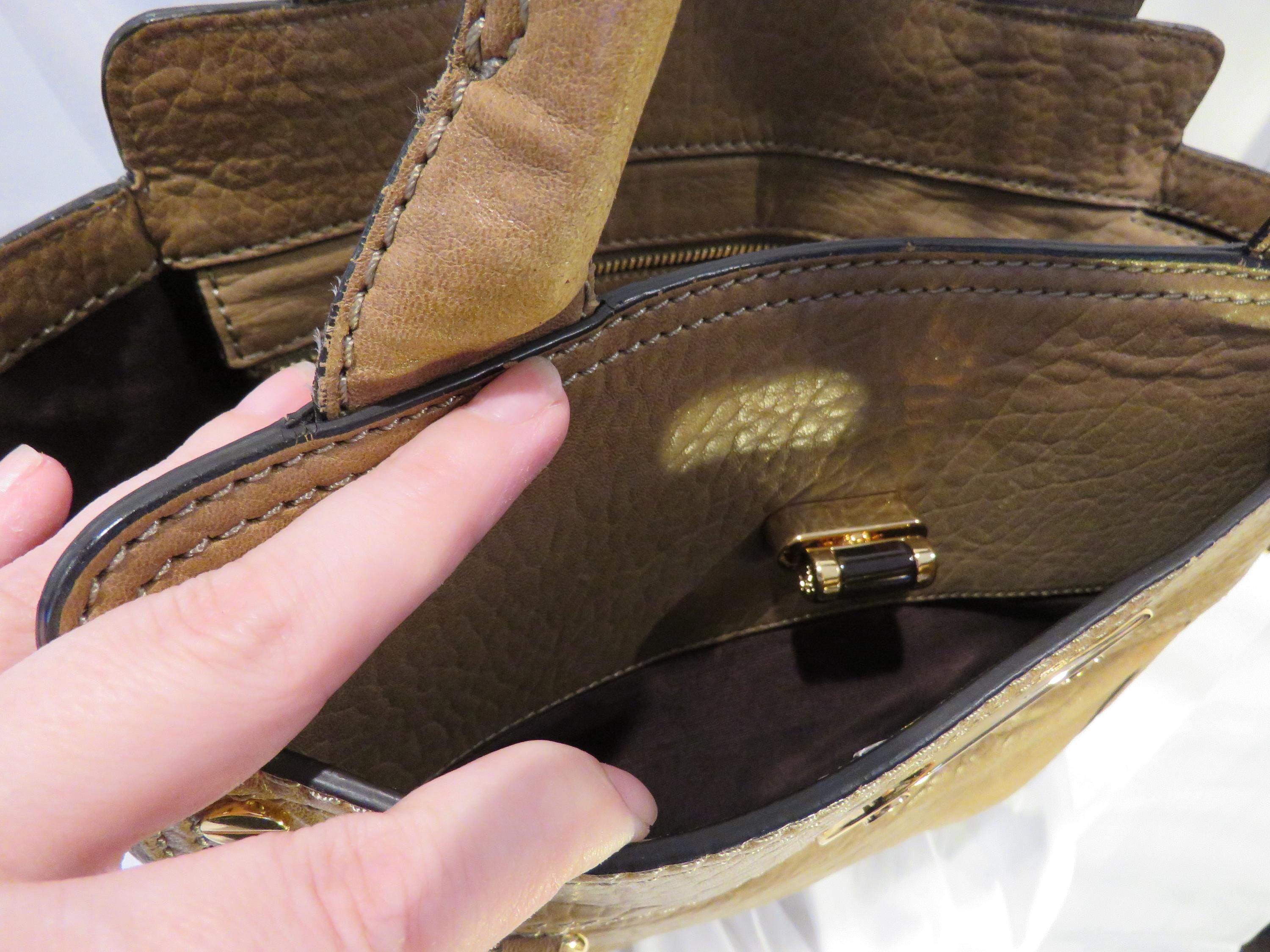MILLY | Brown Leather Tote With Cursive "m" Charm and Tortoise Shell ...