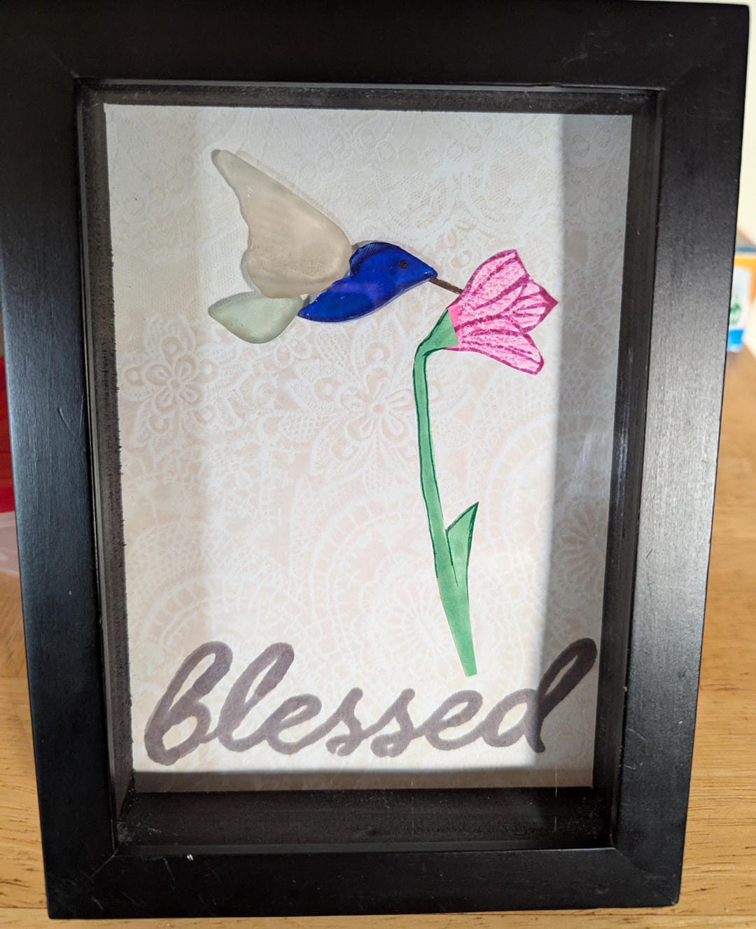 Sea Glass Hummingbird Blessed Art Handmade From Chesapeake Bay - Etsy