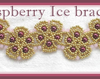 Beading Tutorial Raspberry Ice Necklace Netting Stitch | Etsy