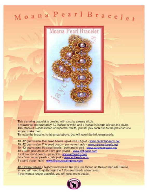 Jewelry Making & Beading peyote and netting stitch Moana Pearl Bracelet ...