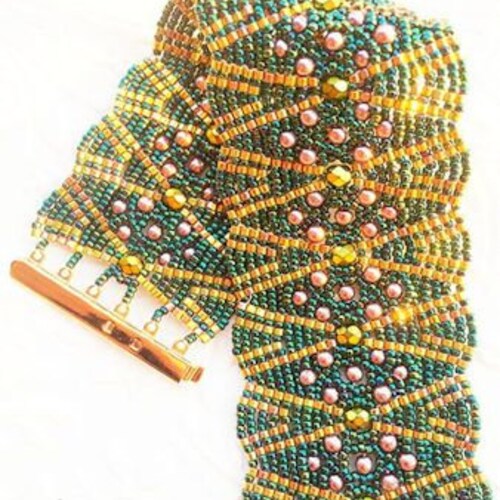 Beadweaving Tutorial Kakana Cuff Ladder and Netting Stitch - Etsy