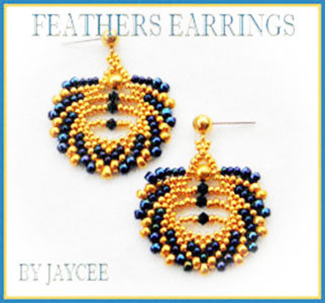Beading Tutorial Feathers Earring Peyote Stitch - Etsy
