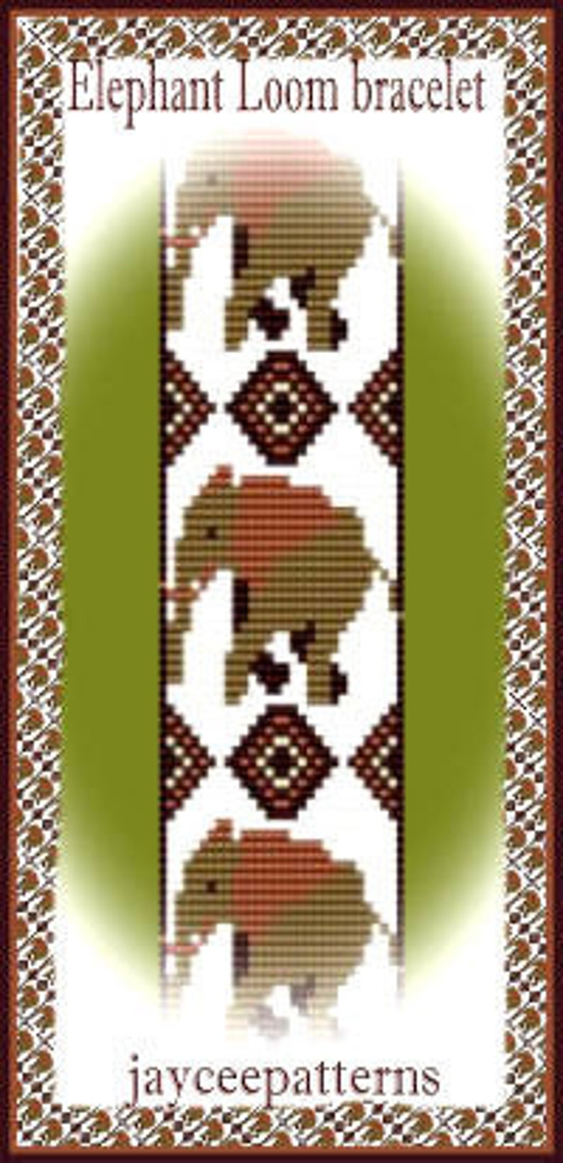Bead Pattern Elephant Bracelet Loom Stitch - Etsy