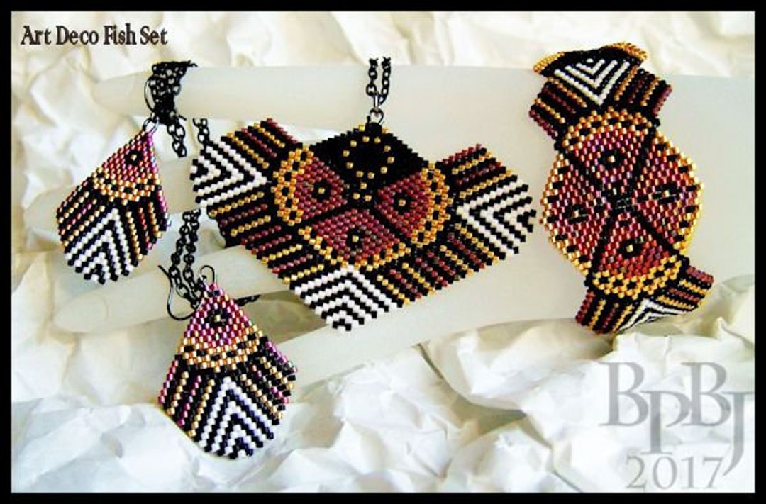 Bead Pattern - Art Deco Fish Set - Peyote/brick Stitch - Etsy