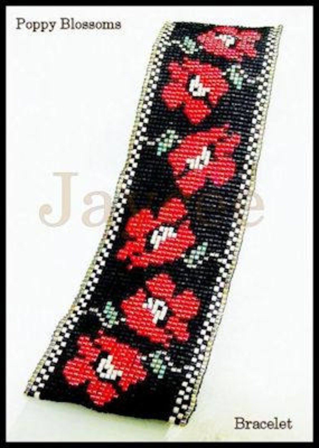 Bead Pattern Poppy Cuff Bracelet Loom Stitch - Etsy