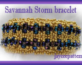 Beading Tutorial Savannah Storm Bracelet Netting Stitch - Etsy