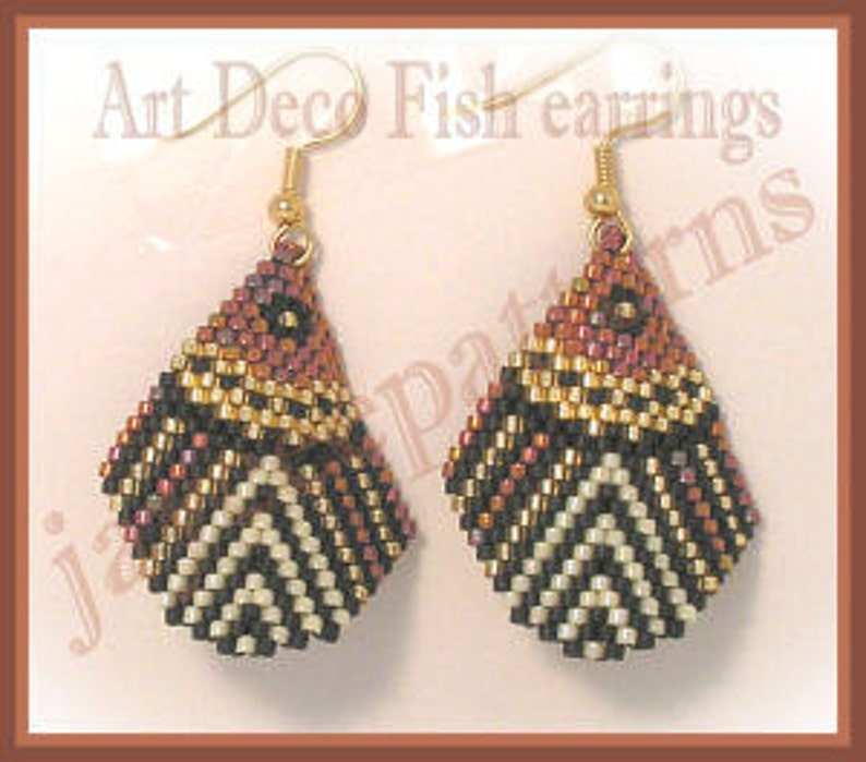 Beaded Earring Pattern Art Deco Fish Brick Stitch - Etsy