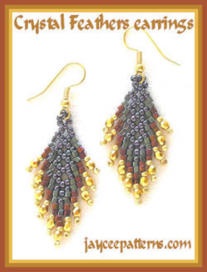 Beading Tutorial - Crystal Feathers Earrings - St Petersberg Stitch - Etsy