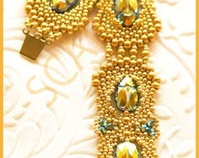 Beaded Bracelet Tutorial Bead Lace Gold Netting Stitch - Etsy