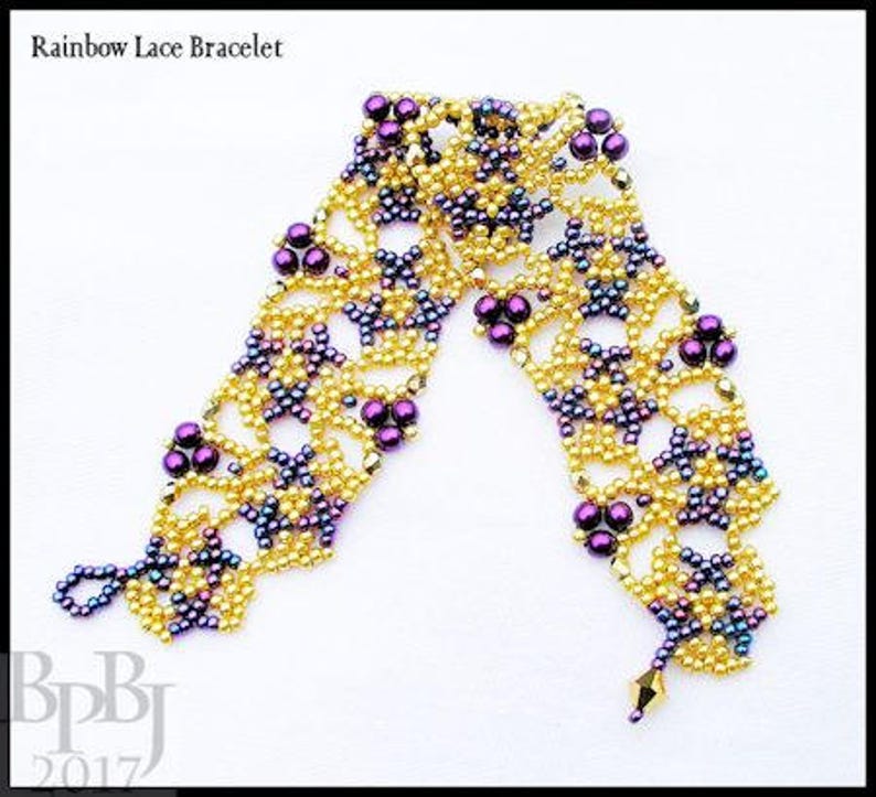 Beaded Bracelet Tutorial Rainbow Lace Bracelet Netting Stitch - Etsy