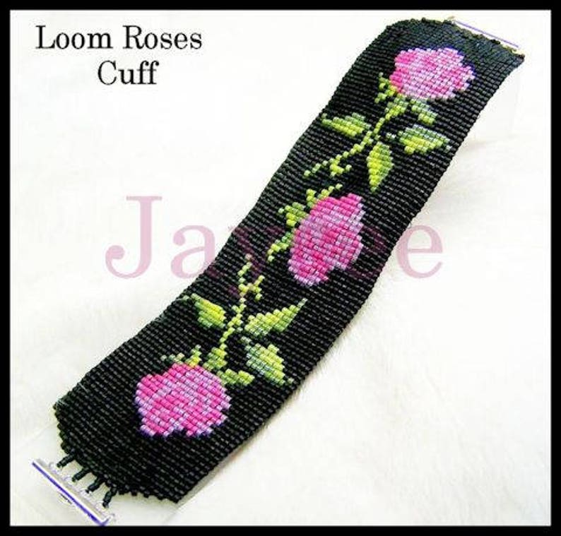 Bead Pattern Loom Roses Bracelet - Etsy