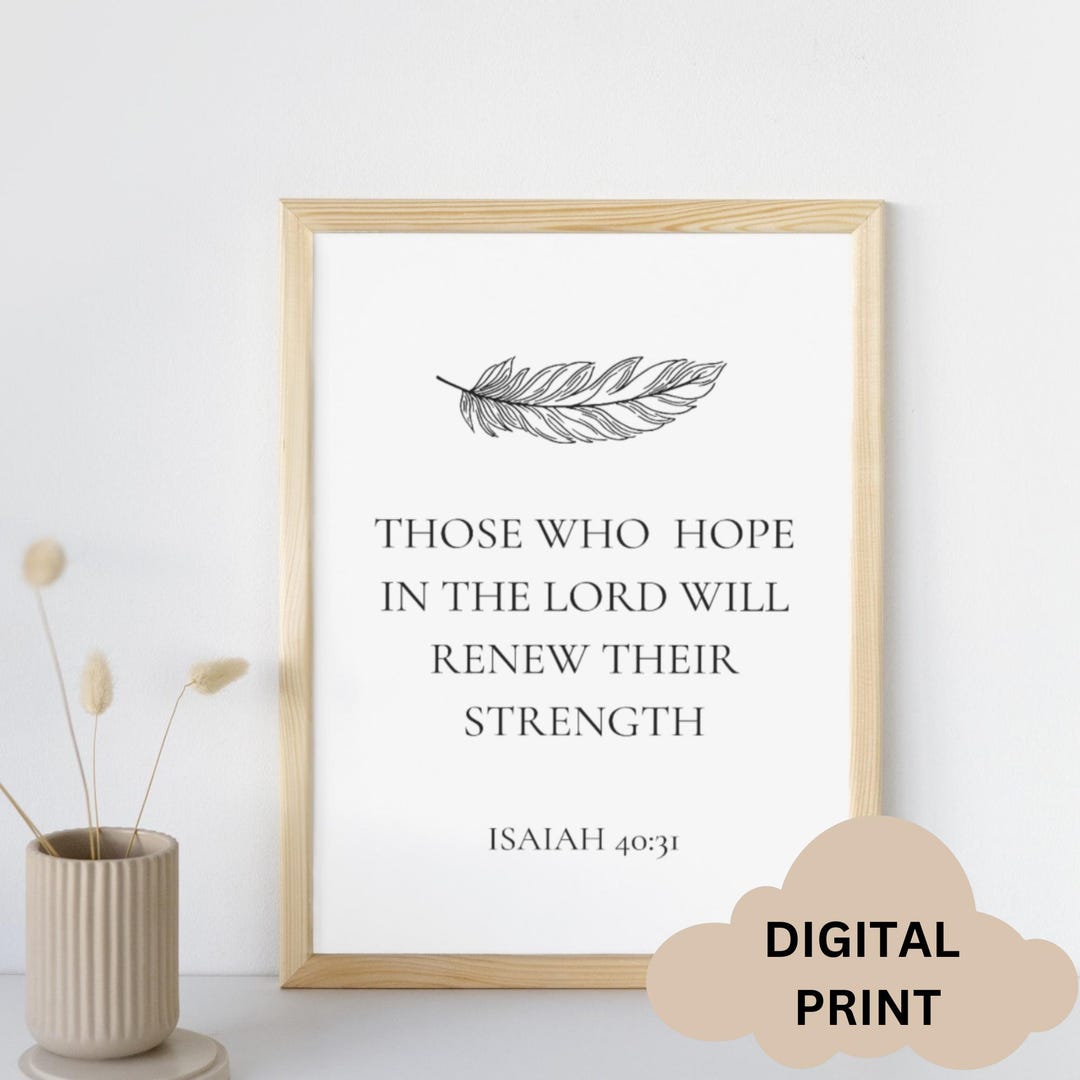 NIV Isaiah 40:31 Wall Art |those That Hope in the Lord Will Renew Their ...
