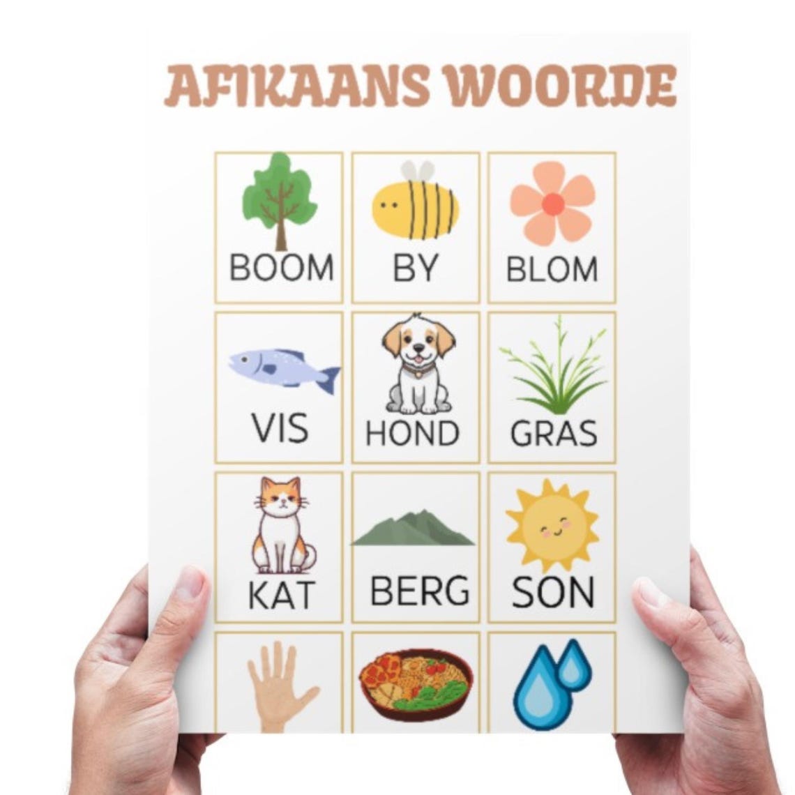 Afrikaans Words Kids Worksheet – Visual Learning, Fun Activity ...