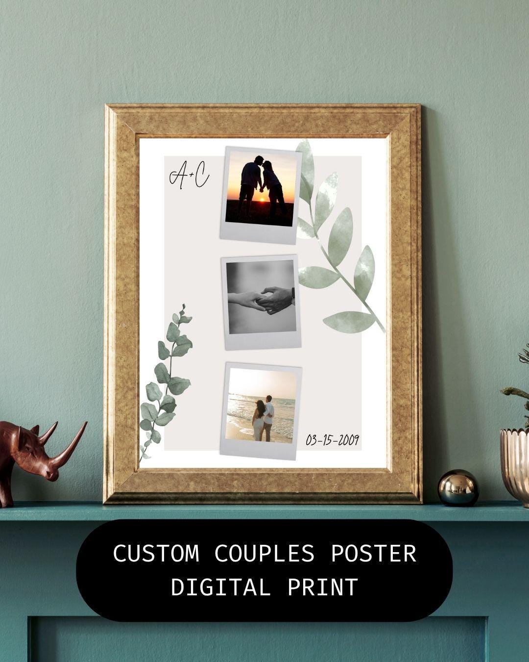 Custom Couples Poster | Personalized Digital Print From Photos ...