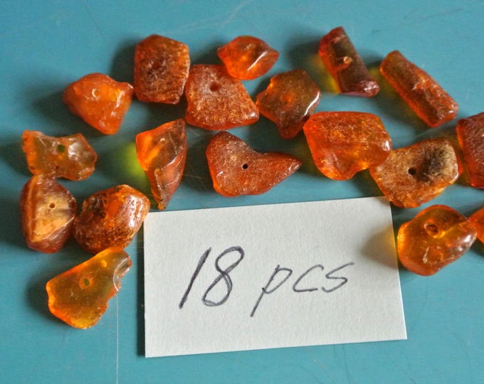 Lot of 18 Larger Vintage 1950s Translucent Glowing Darkbrown Polished ...