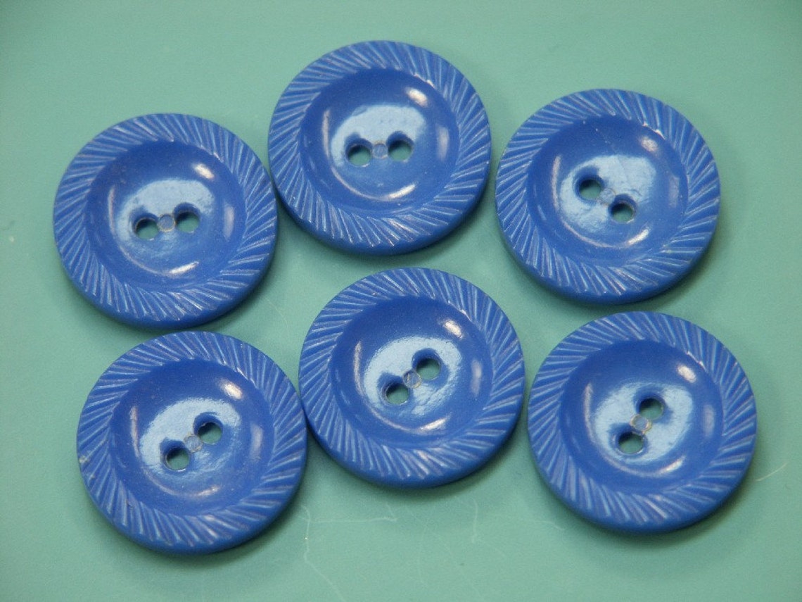Lot of 7 Vintage 1950s Unused Clear Blue Plastic Buttons for - Etsy