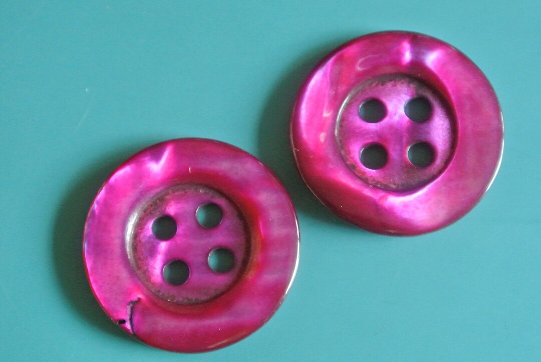 Vintage Cerise Pink Mother of Pearl Buttons: 1950s Sewing, Lot of 6 - Etsy
