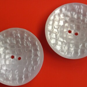 Lot of 2 Larger Vintage 1950s Unused White Plastic Pattern Buttons for ...