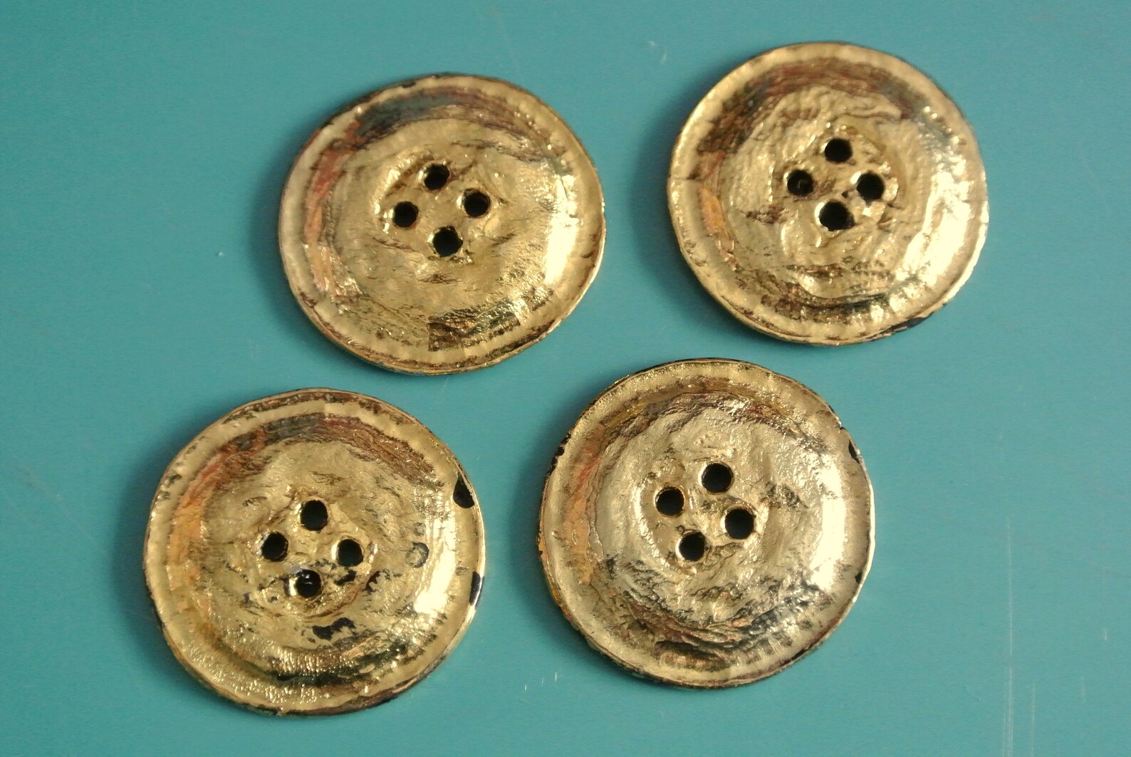 Lot of 4 Large Unusual Vintage 1960s Unused Black/ Goldcolor Metal ...