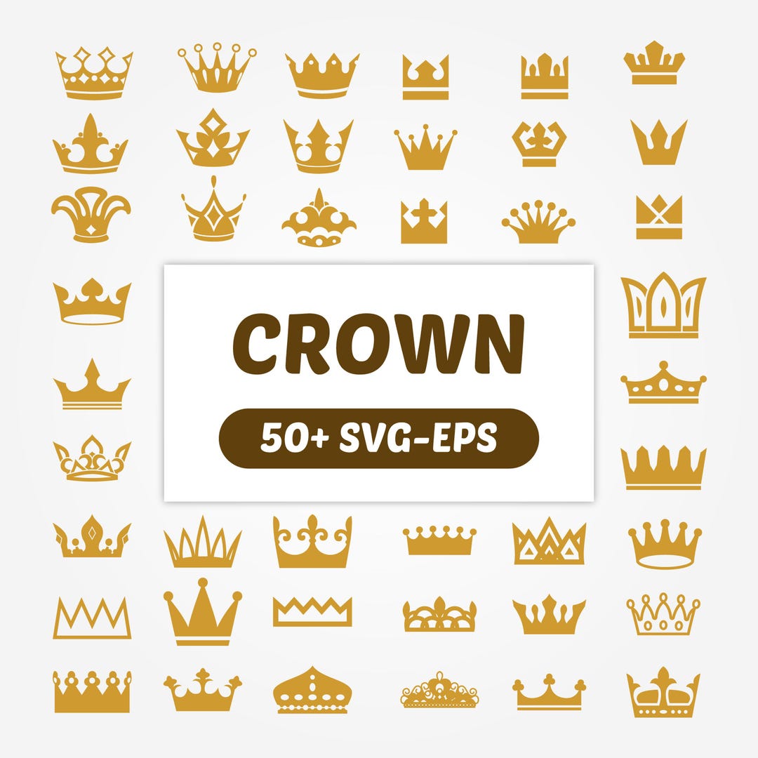 Royal Crown SVG Bundle, Brown Crown Silhouettes, Crowns Vector Bundle ...