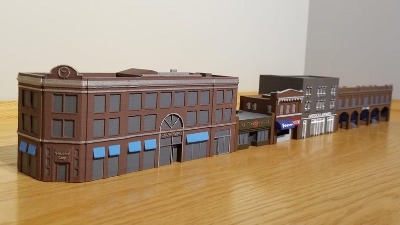 5-pack N Scale Model Railroad Buildings, City Street Scene, Diorama, N ...