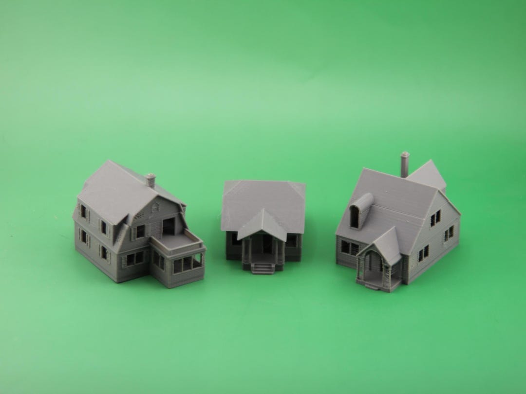 3-pack N Scale Model Railroad House the Rodessa, Puritan, Lorain With ...