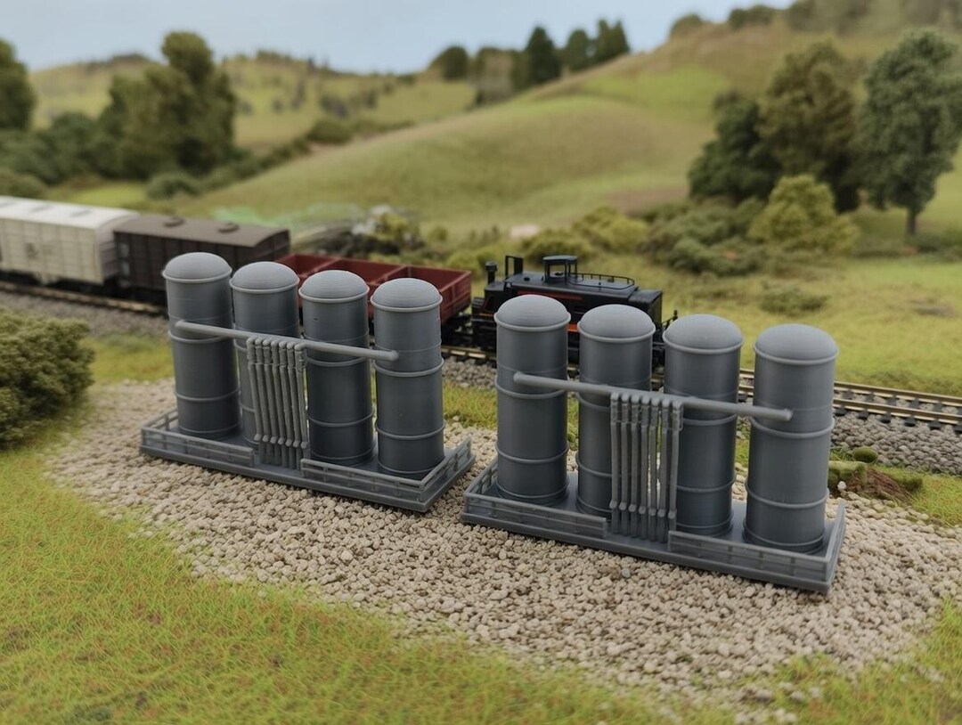 Fuel Tank Silos - N Scale - 1:160 Gauge - Built and Ready, No Assembly ...