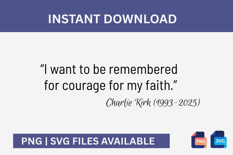 Charlie Kirk Faith Quote SVG: Inspirational Christian Print (digital ...