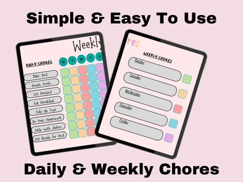 Editable Chore Chart, Printable Daily Chores, Daily Routine, Chart ...