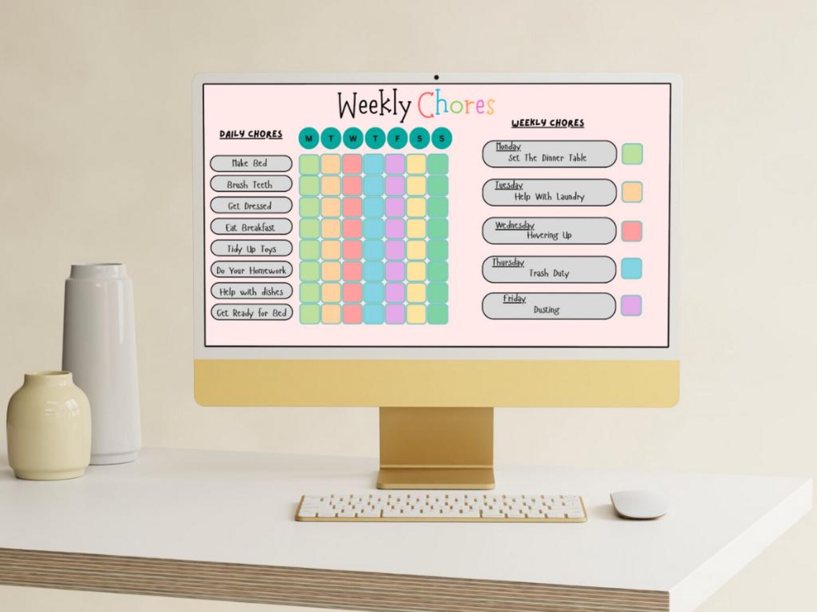Editable Chore Chart, Printable Daily Chores, Daily Routine, Chart ...