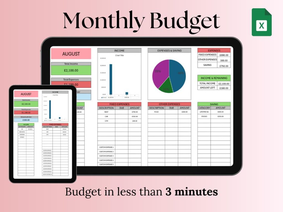 Easy to Use Digital Budget Planner, Finance Tracker, Expense Organizer ...