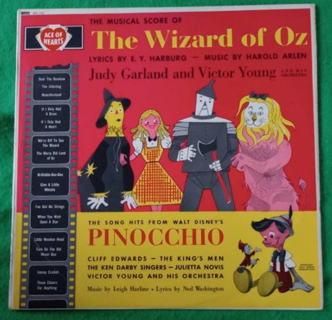 Rare - Wizard of Oz & Pinocchio Musical Hits Vinyl LP – Judy Garland ...