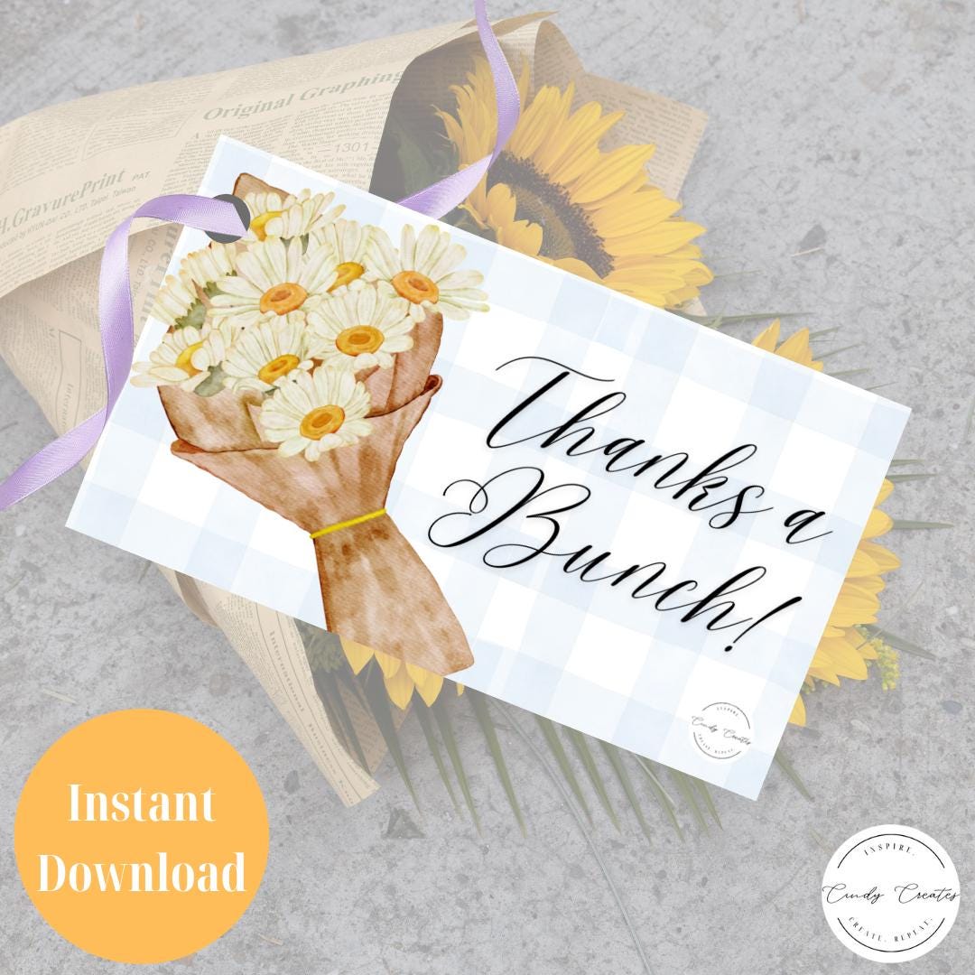 Thanks a Bunch – Printable Gift Tag for Teacher, Friend or Everyday ...