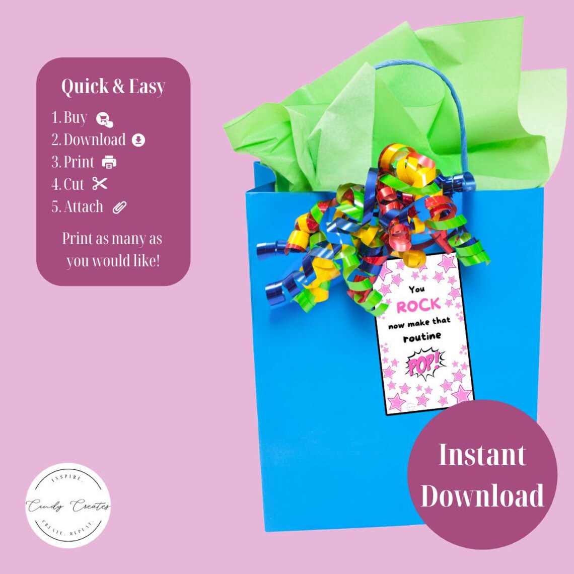 You ROCK, Now Make the Routine POP! – Printable Dance & Cheer Team Gift ...