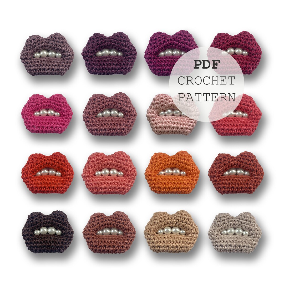 CROCHET PATTERN Lips Brooch - Etsy